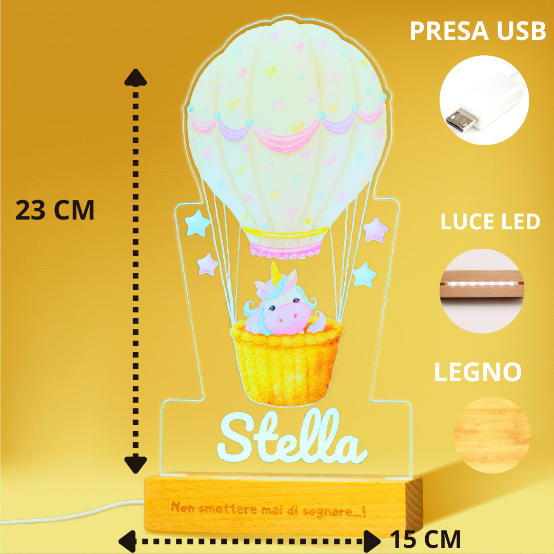 Lampada Mongolfiera Unicorno - sbugatta